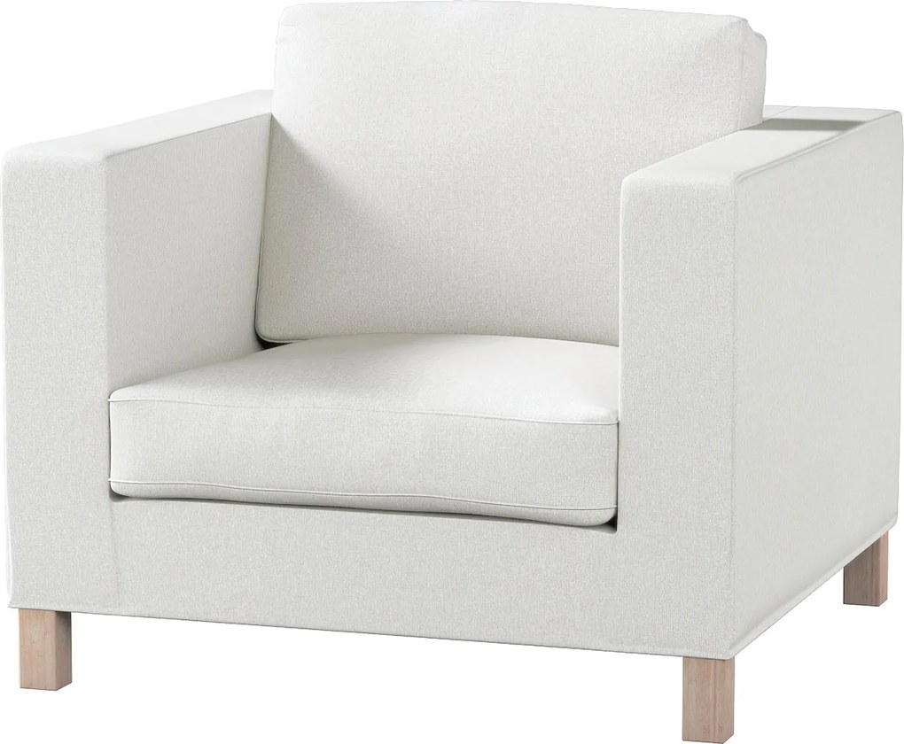 Potah na křesko IKEA Karlanda, krátký barva krémová látka pletený vzor