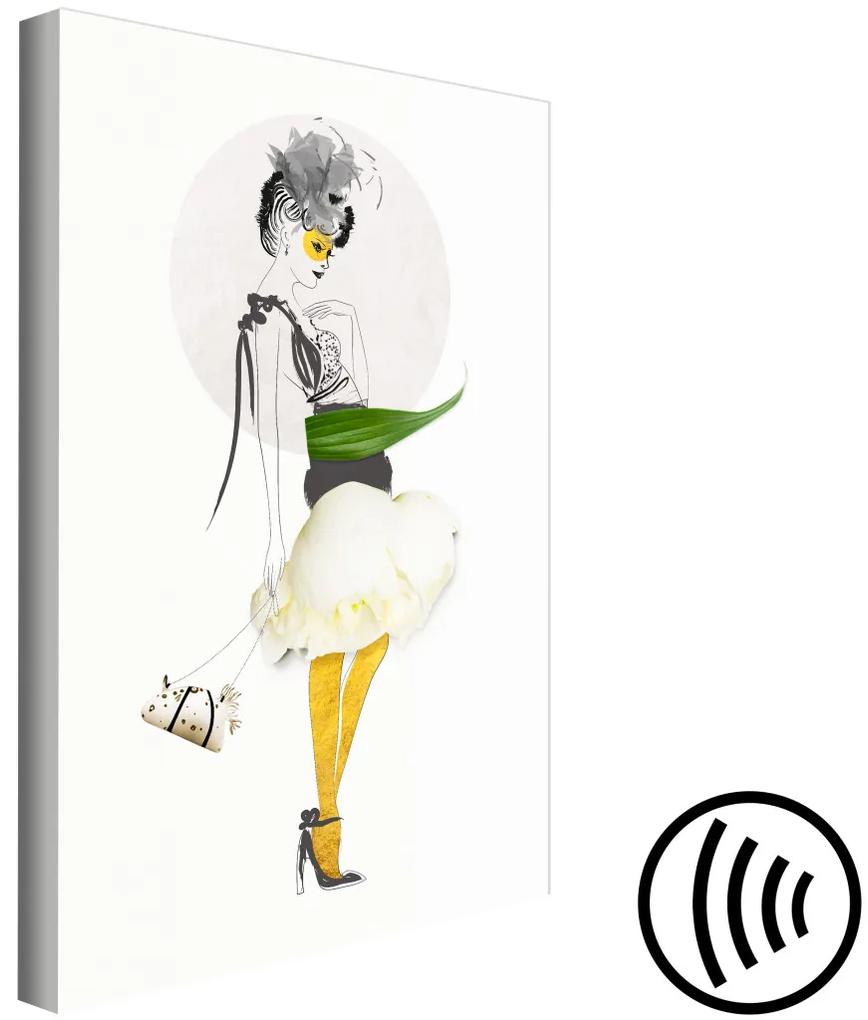 Obraz Elegantní žena ve žlutých punčochách - abstraktní portrét