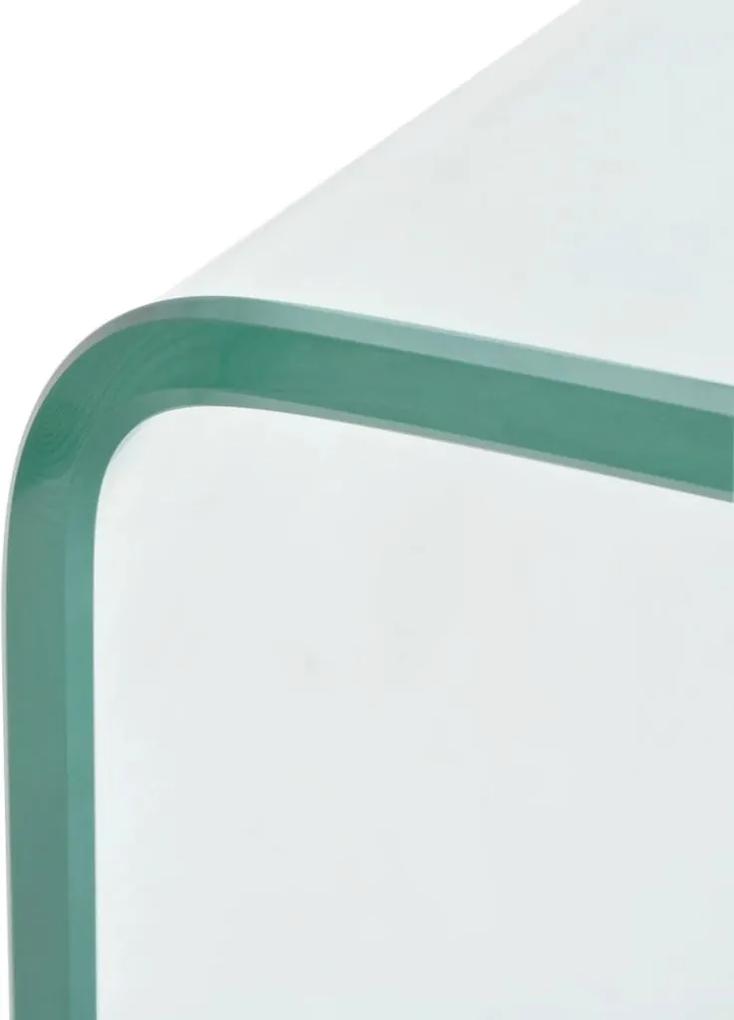 Konferenční stolek z čirého tvrzeného skla | 100x48x33 cm