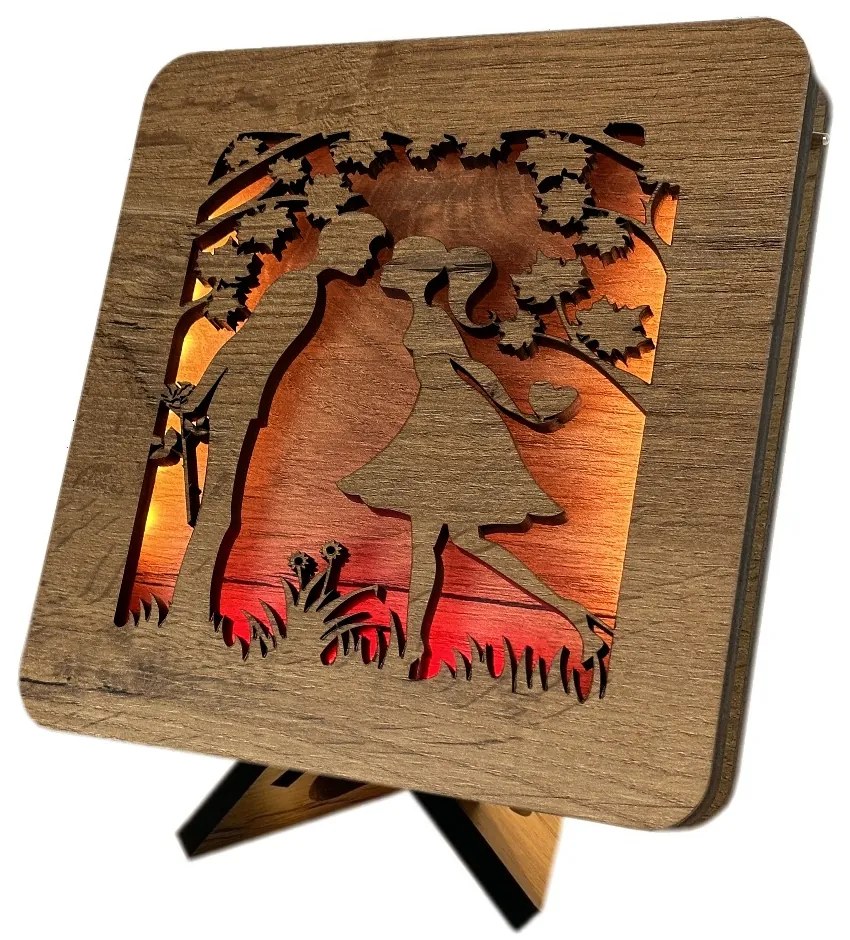 "Rande" lampa 19x19cm provedení povrchu: ořech