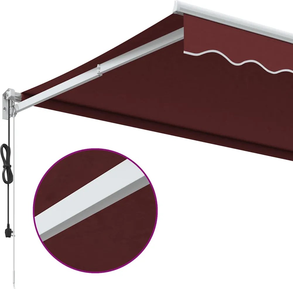 Automatická zatahovací markýza burgundská 350 x 250 cm 3215324
