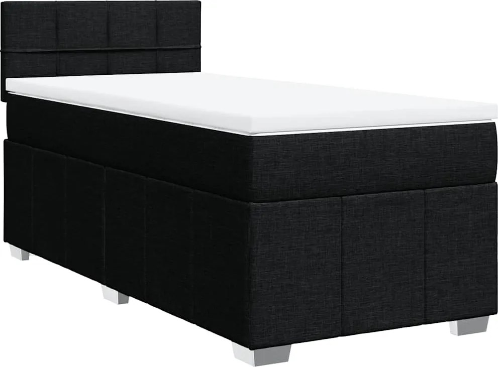 Box spring postel s matrací černá 80 x 200 cm textil 3286897