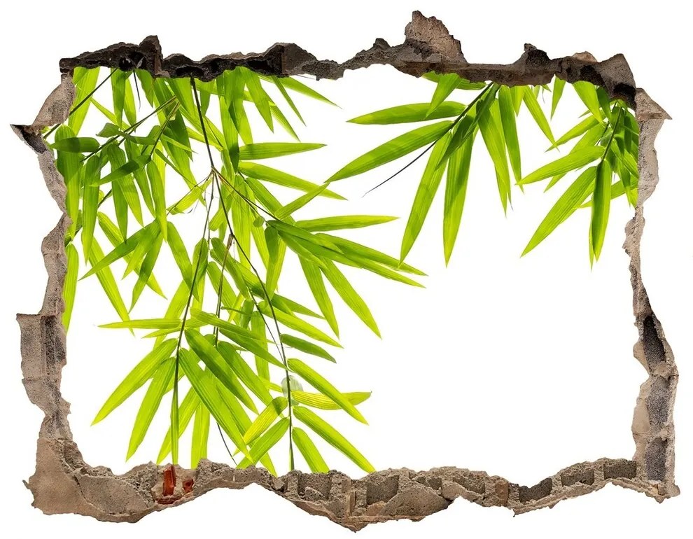 Wallmuralia Samolepící díra nálepka Listí bambusu 95x64 cm