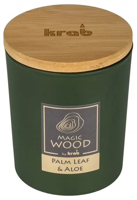 Krab MAGIC WOOD - vonná svíčka s dřevěným knotem Palm Leaf & Aloe, 300 g