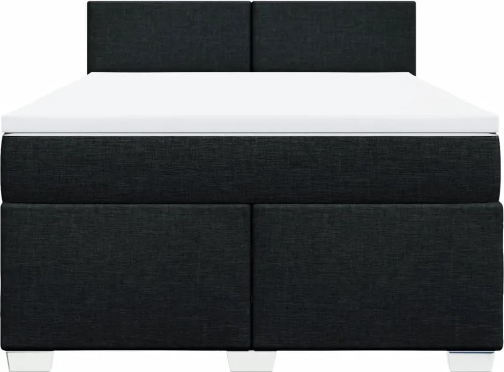 Box spring postel s matrací černá 140x200 cm textil 3285906