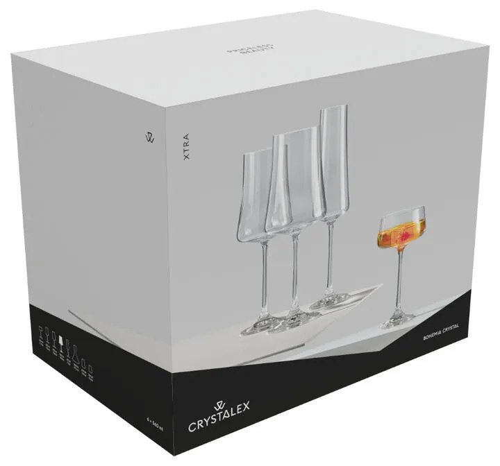 Crystalex - Bohemia Crystal Sklenice na šampaňské Xtra 220 ml, 6 ks