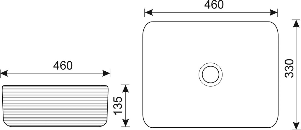 Novoterm Keramické umyvadlo na desku NV-KR-78 hnědá/černá