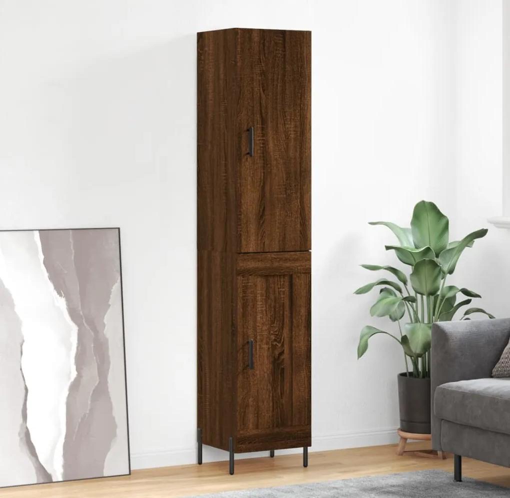 vidaXL Skříň highboard 34,5 x 34 x 180 cm kompozitní dřevo [3199115] Barva: hnědý dub