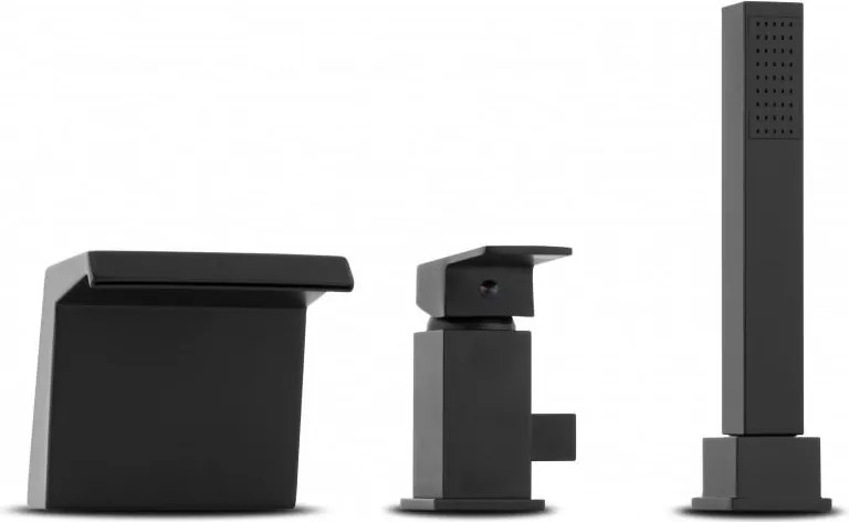 Erga Trio, 3-otvorová vanová baterie, černá matná, ERG-YKA-BW.TRIO-BLK