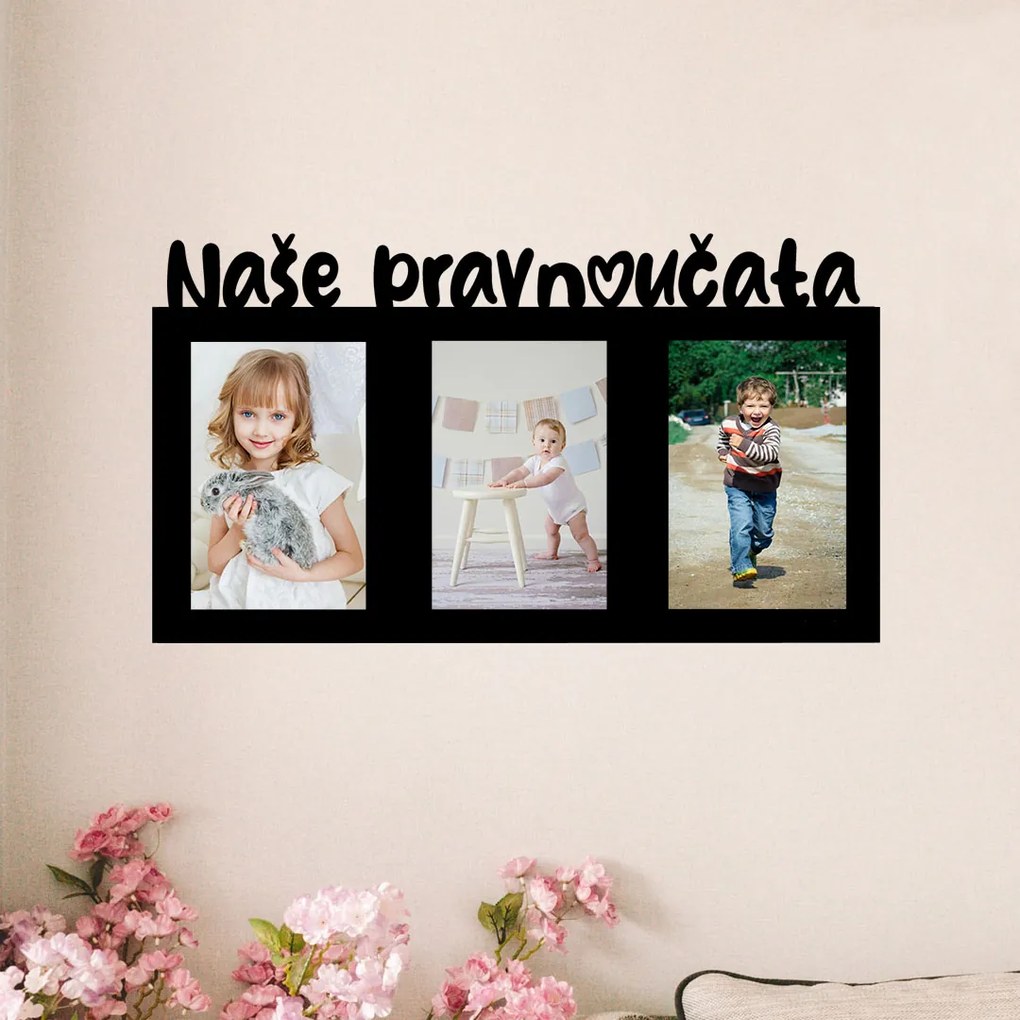 dřevo života Dřevěný fotorámeček Naše pravnoučata Zvolte barvu dekoru: Wenge, Zvolte velikost fotografie (cm): 13x18, Počet fotorámečků: 2