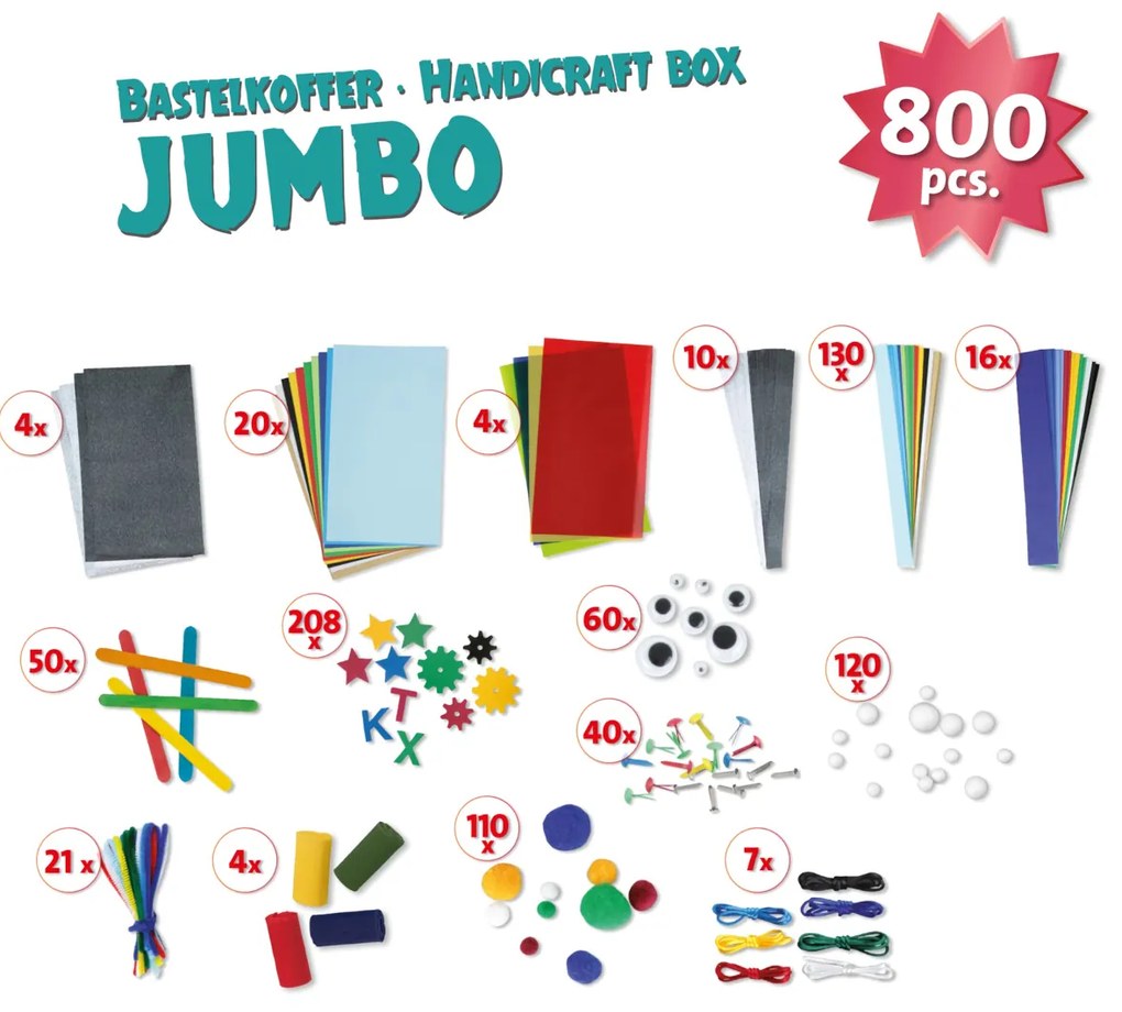 Lena Kreativní kufřík Jumbo modrý 800 ks