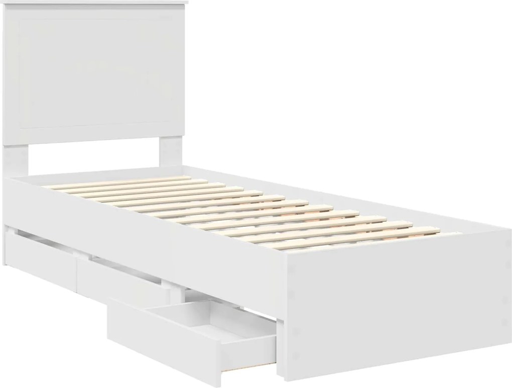 Rám postele se zásuvkou Bílá 75 x 190 cm Inženýrské dřevo 3411166