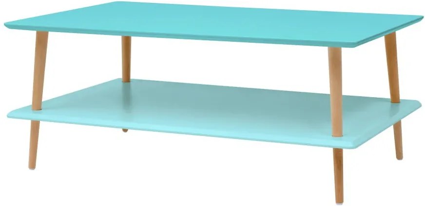 Tyrkysový konferenční stolek se sníženou spodní deskou Ragaba KORO