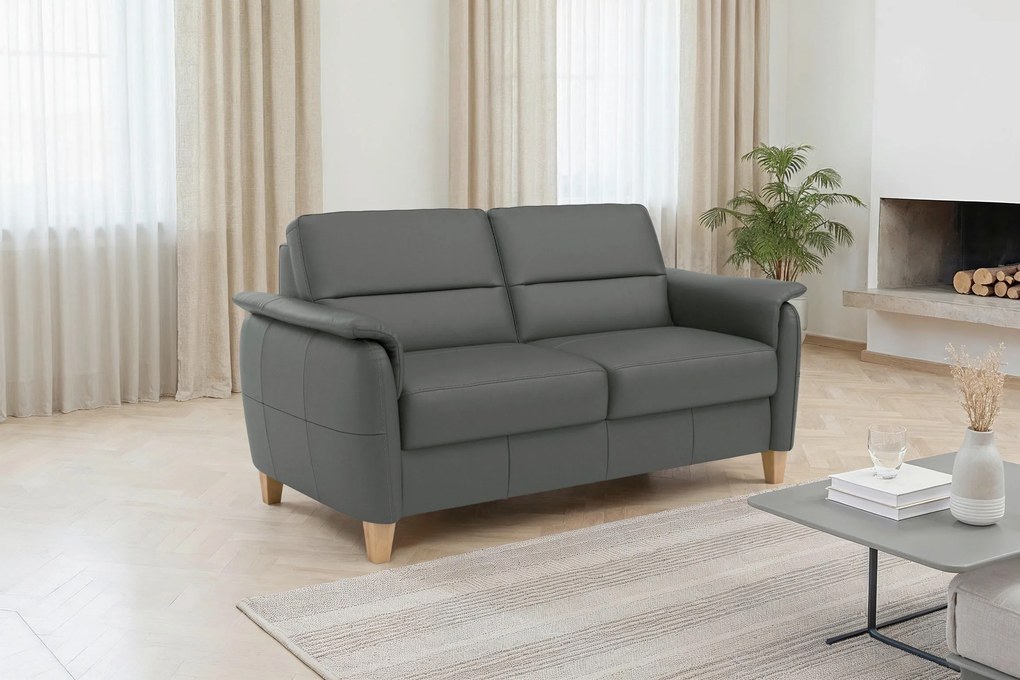 XXXLutz TŘÍMÍSTNÁ POHOVKA, antracitová, pravá kůže Sit & More - Pohovky - 0001440332F6