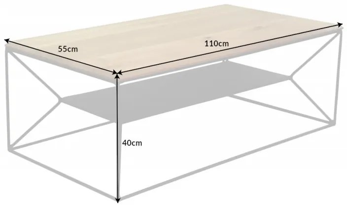 Přírodní dřevěný konferenční stolek Architecture 110 cm