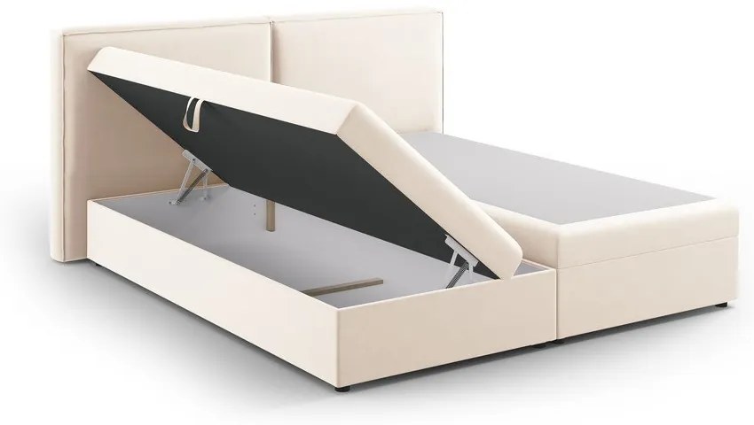Krémová boxspring postel s úložným prostorem 180x200 cm Arendal – Cosmopolitan Design
