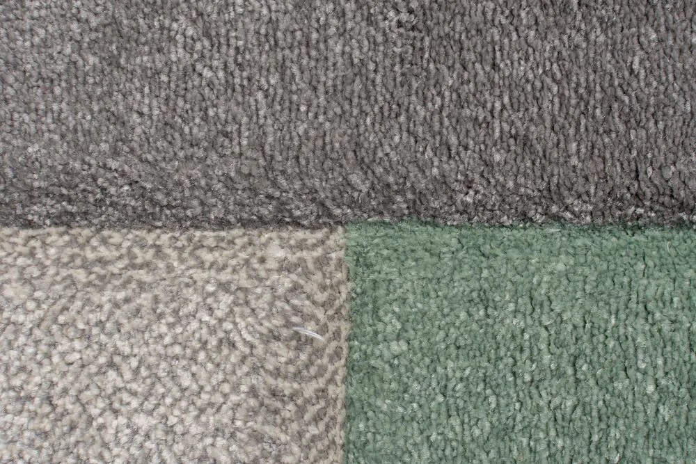 Flair Rugs, POŠKOZENÝ Kusový koberec Hand Carved Cosmos Mint/Grey/Cream, 200x290, zelená, kancelář