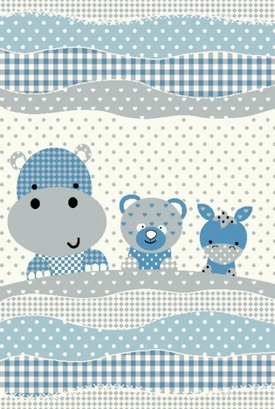 Ayyildiz Kusový koberec dětský Kids 530 šedý medvídek 080x150 cm
