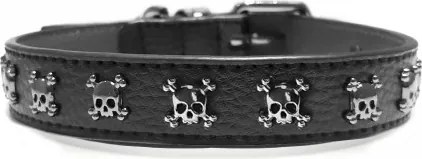 MILK&PEPPER Milkandpepper Obojek pro pro psy Rockstar Black Calavera Velikost: 45x2 cm