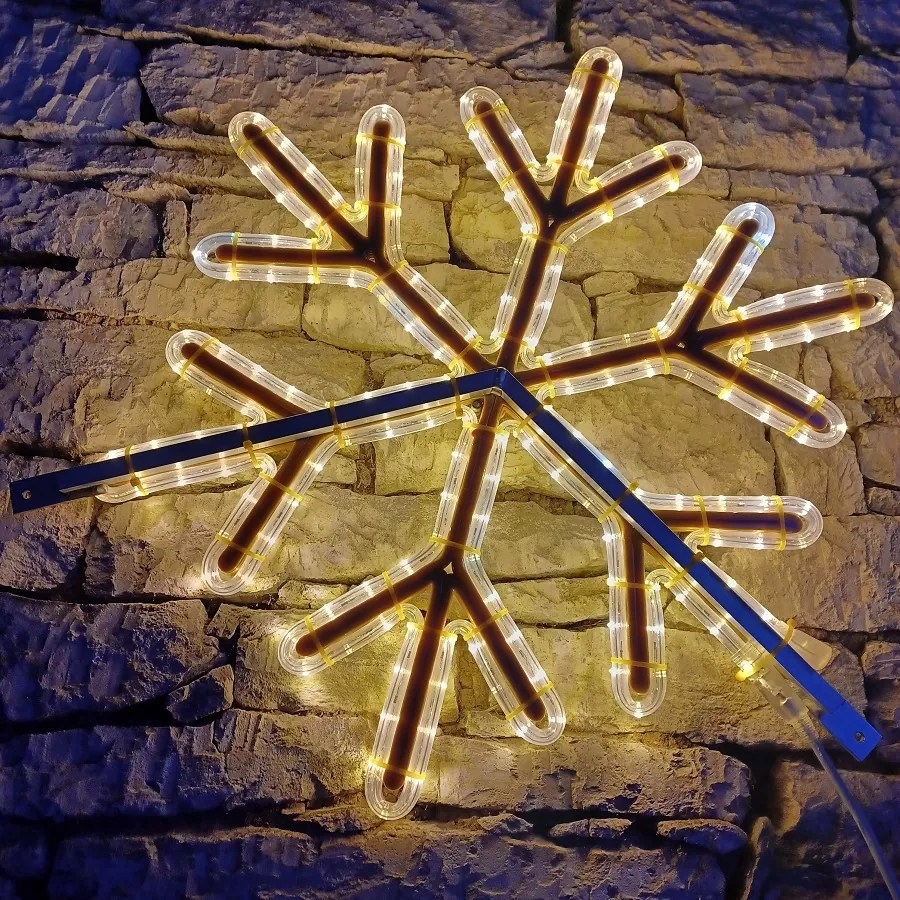 Easy Fix 2D LED světelná vločka VIII., Ø 67 cm, teple bílá s FLASH, závěsný, 3D tisk, IP67