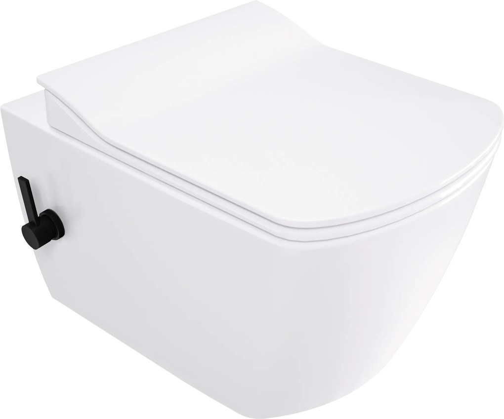 Deante Blur, záchodová WC mísa s funkcí bidetu 525x372x349 mm, bílá lesklá-černá matná, DEA-CDZ_6WNW