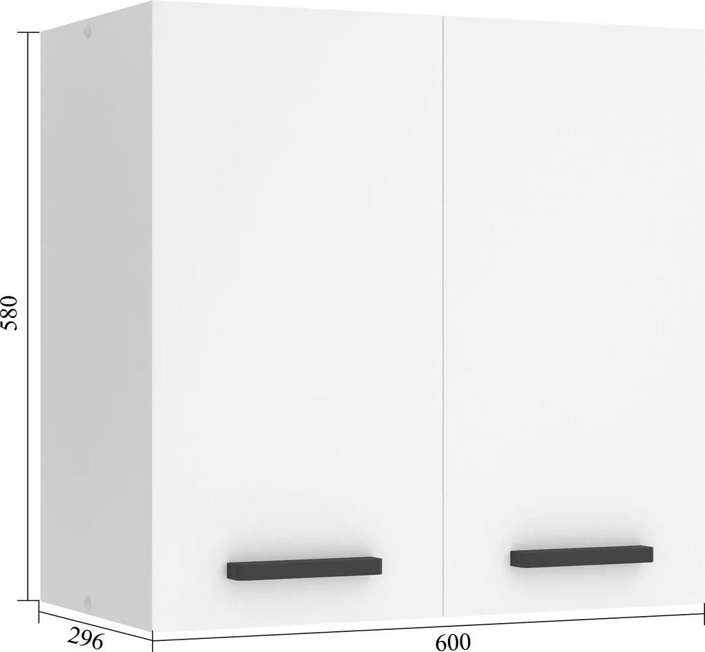 Kuchyňská skříňka horní 60 cm TOR SG2-60/0/WT/WT/0/B1/PP