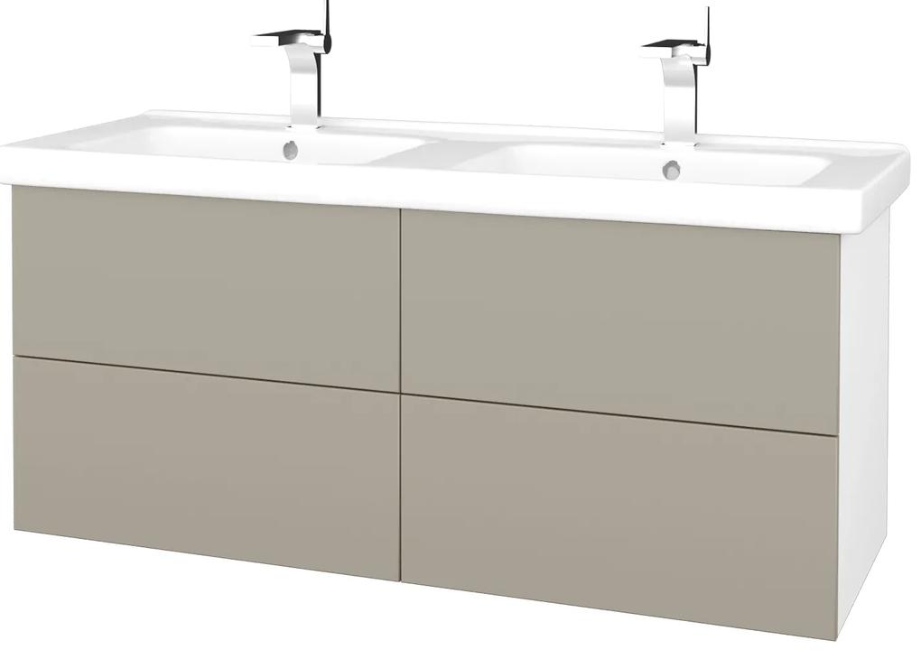 Dřevojas Koupelnová skříň VARIANTE SZZ4 125 (umyvadlo Harmonia) Varianta: N01 Bílá lesk / D01 Beton