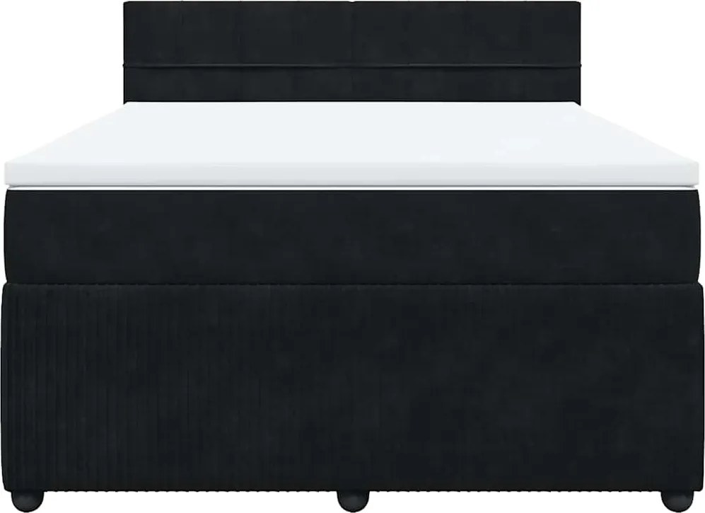 Box spring postel s matrací černá 140x200 cm samet 3287760