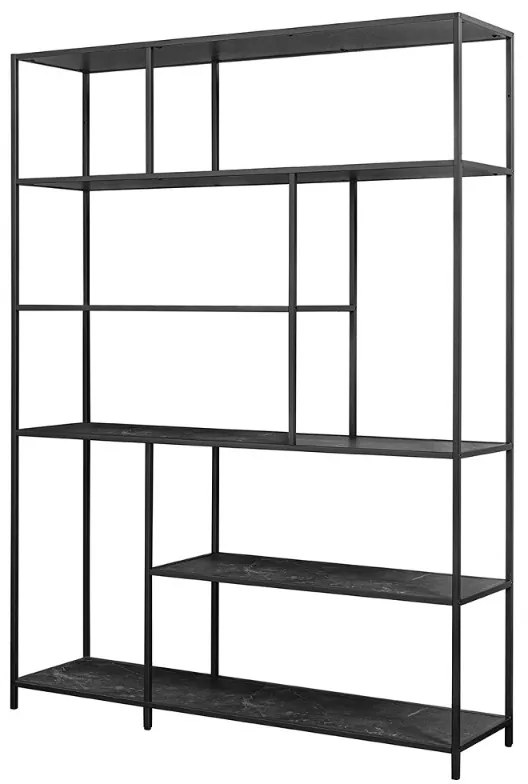 Designový regál Maille 185 x 135 cm čierny vzor mramor - skladem