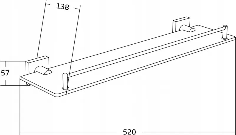 Mexen příslušenství, RUFO polička skleněná, černá, 7050937-70
