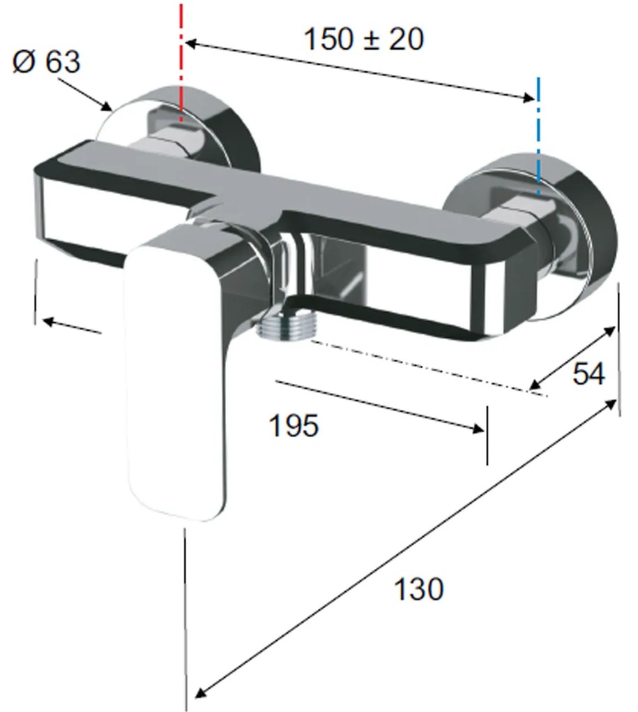 Sapho, SPY nástěnná sprchová baterie, zlato, PY11/17