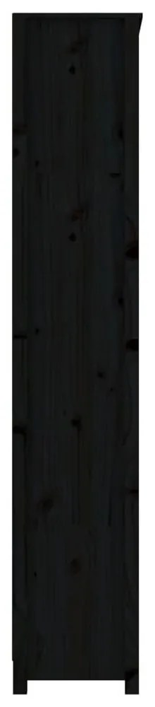 Petromila Knihovna černá 80x35x183 cm masivní dřevo borovice