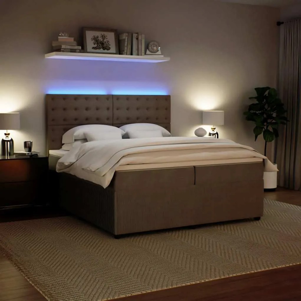 Box spring postel s matrací světle šedá 200x200 cm samet 3294742