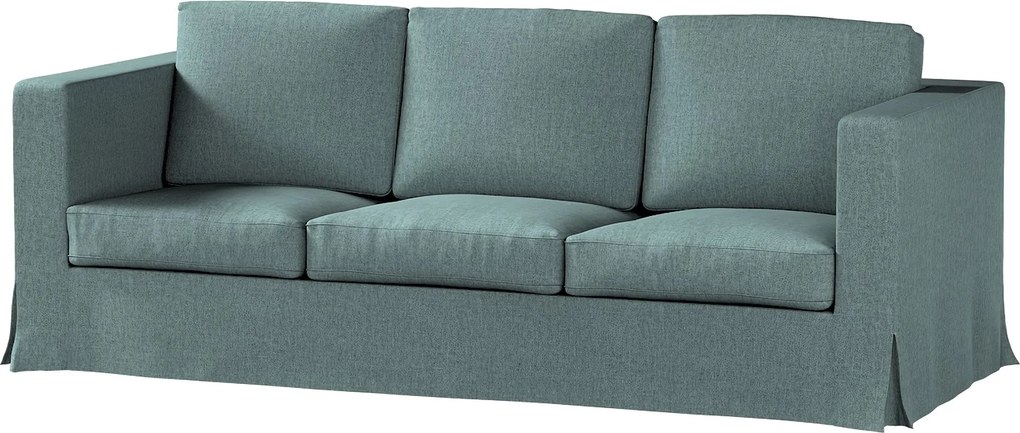 Potah na pohovku IKEA  Karlanda 3-místná nerozkládací, dlouhý barva modrá látka pletený vzor