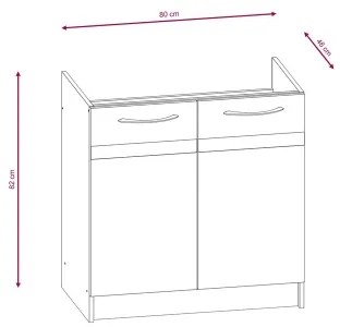 Kuchyňská linka VALERIA 240 cm hnědá/dub sonoma