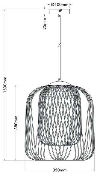 Globo 15965H1 - Lustr na lanku DICHTI 1xE27/40W/230V pr. 35 cm