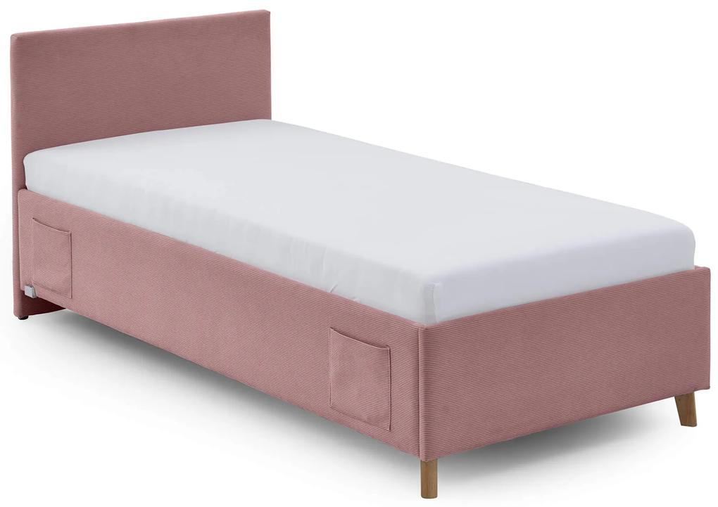 Dětská postel loop 120 x 200 cm s úložným prostorem růžová MUZZA