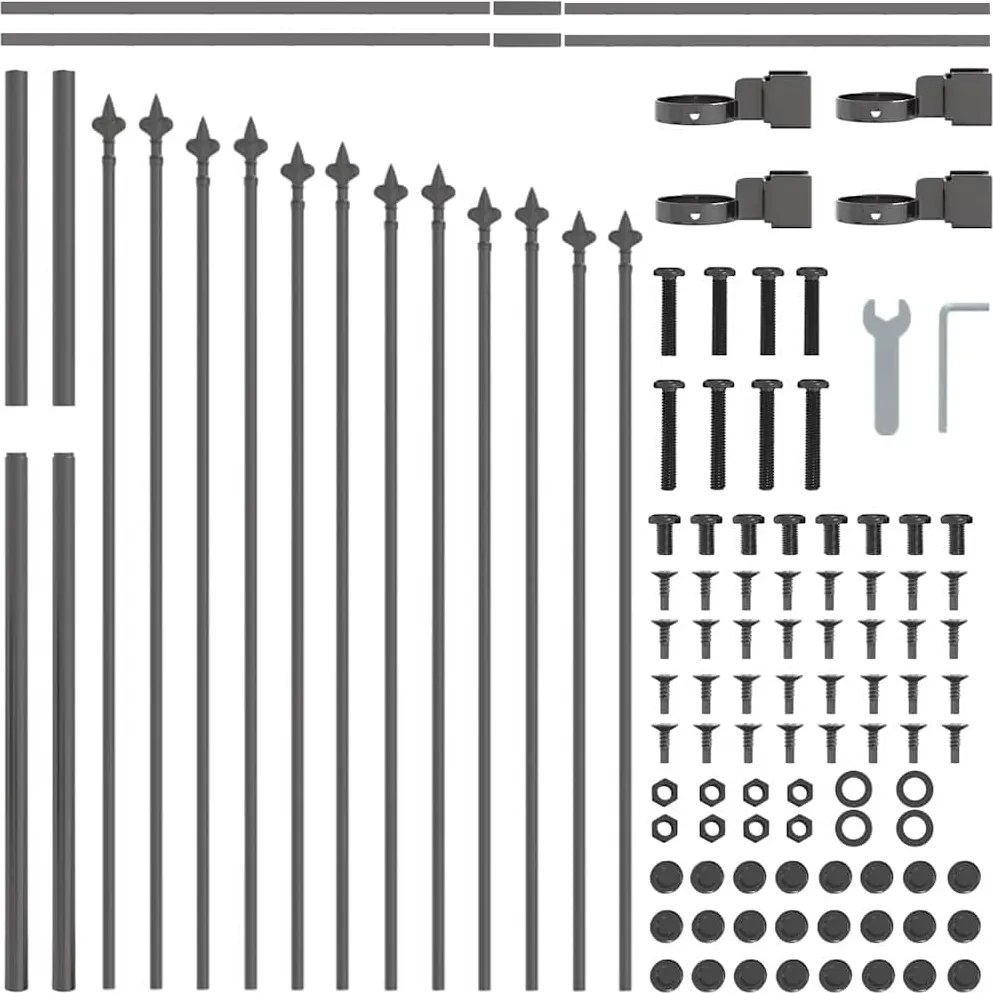 Zahradní plot WOERDEN 5 ks 170 x 140 cm Práškově lakovaná ocel 3360113