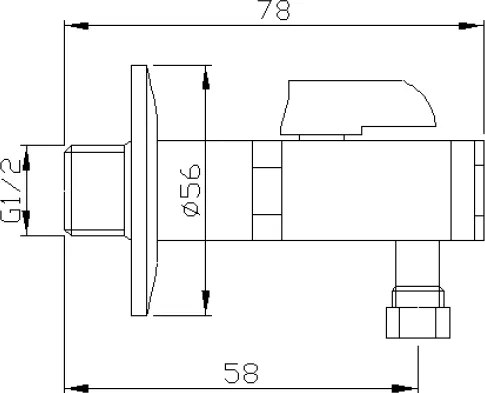 Sapho rohový ventil s matkou 1/2x 3/8 chrom 2020CR