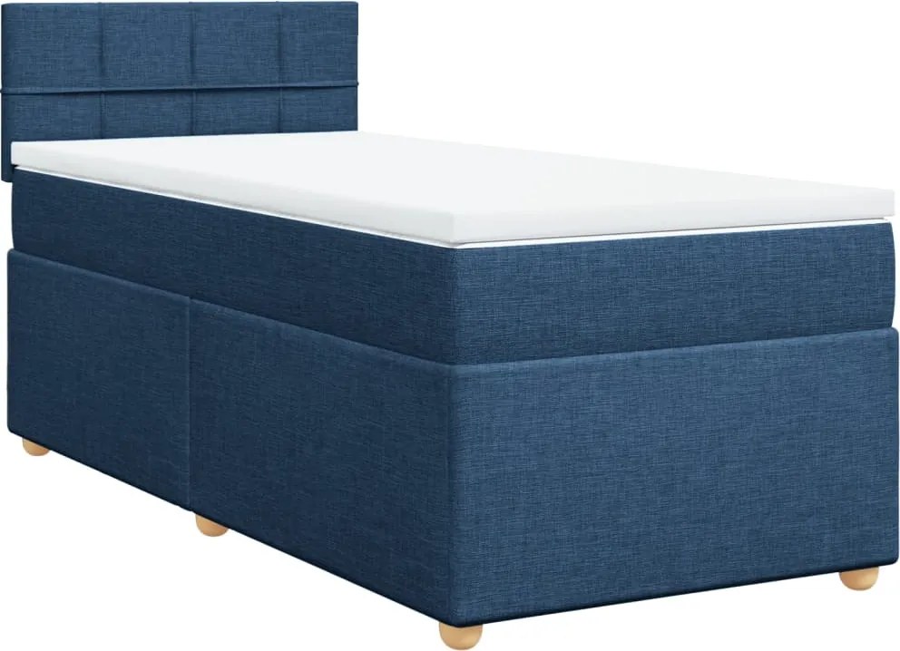 Box spring postel s matrací modrá 80x200 cm textil 3288813