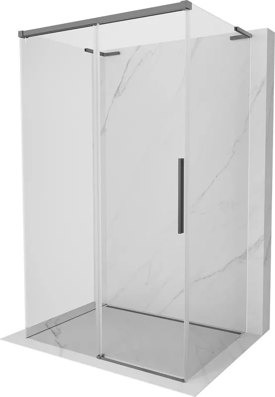 Mexen Rox-3SL, 3-stěnný posuvný sprchový kout 160 x 70 cm, 8mm čiré sklo, grafitový profil, 8C2L-160-070-95-00-3S