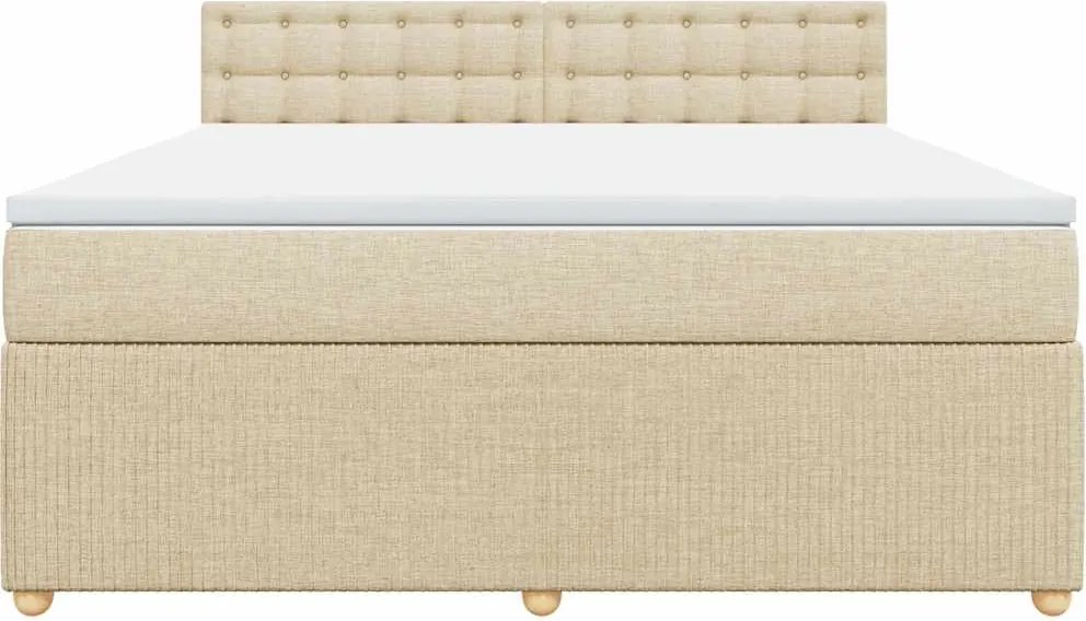 Box spring postel s matrací krémová 180x200 cm textil 3289854