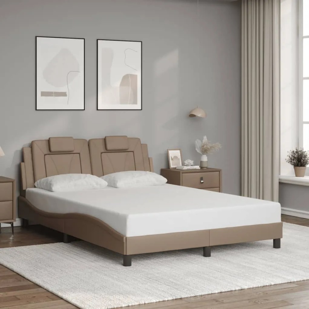 Rám postele Viana bez matrace cappuccino 120x200 cm umělá kůže 3208086