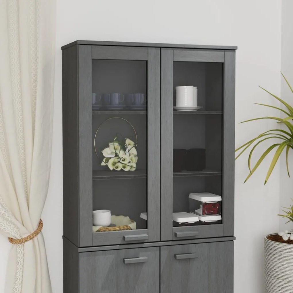 Nástavec na komodu HAMAR tmavě šedý 85 x 35 x 100 cm borovice 340506