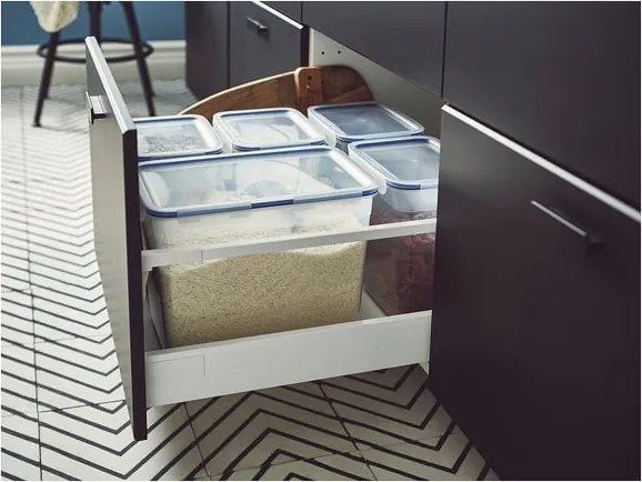 IKEA 365+ Dóza na potraviny s víkem, obdélník/plast, 10.6 l