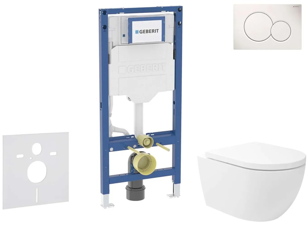 Geberit Duofix - Set předstěnové instalace, klozetu Oudee Vortex a sedátka softclose, tlačítko Sigma01, alpská bílá SANI11CA3173B