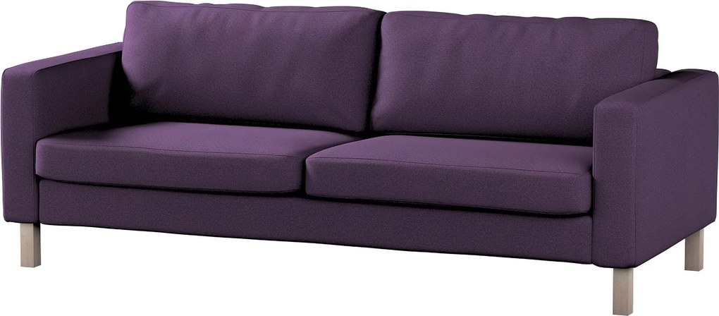 Potah na pohovku IKEA Karlstad, 3-místná, rozkládací barva fialová látka pletený vzor