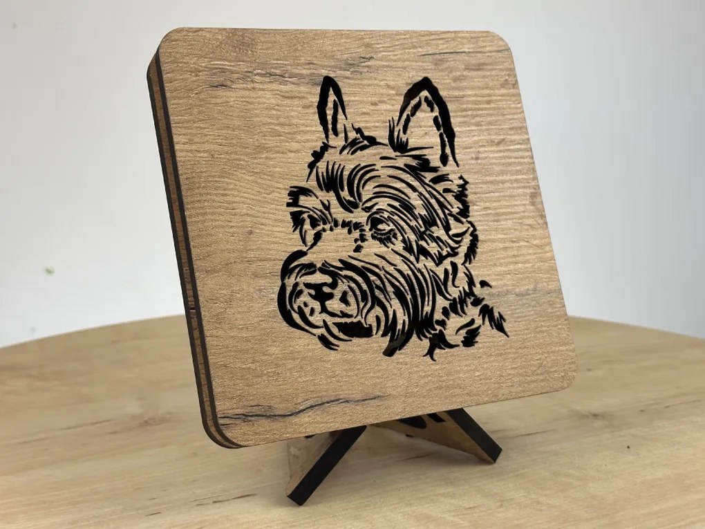 Li-Go "Teriér" lampa 19x19cm provedení povrchu: dub