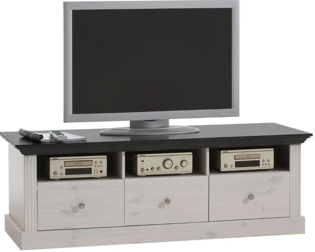 Televizní stolek Monako - bílá/tmavě hnědá