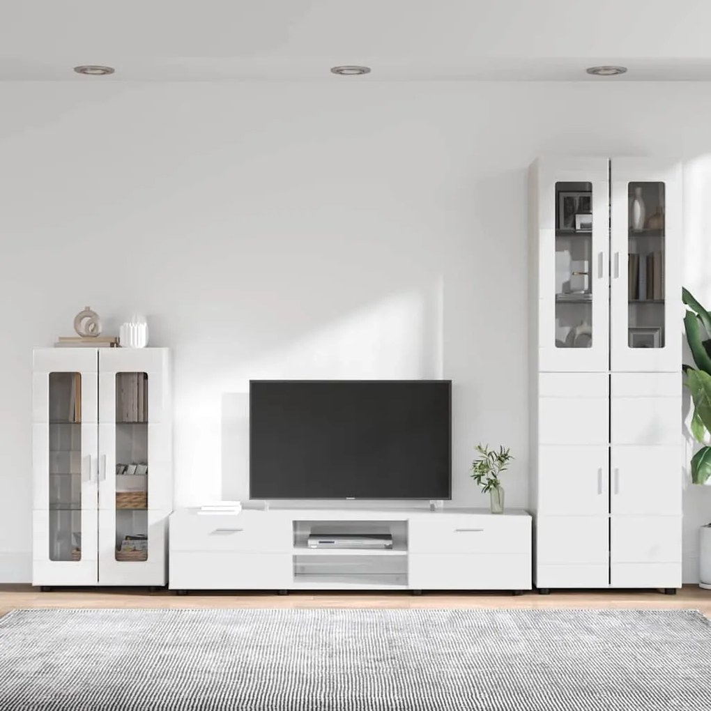 Sestava TV skříněk FLORIN 3 ks Vysoce lesklá bílá 3397978